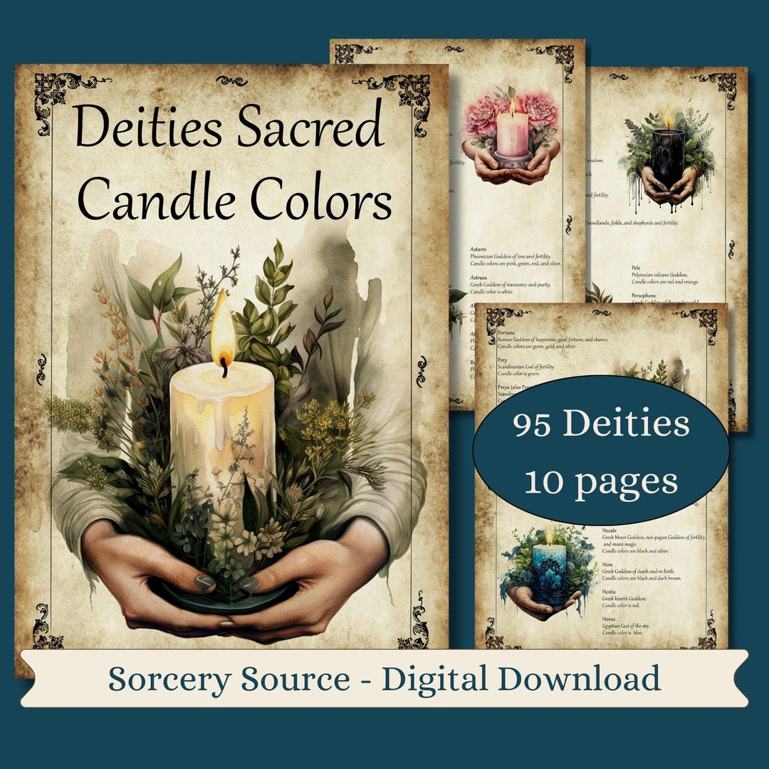 Deities Sacred Candle Colors, Book of Shadows Grimoire Pages, BOS Pages ...