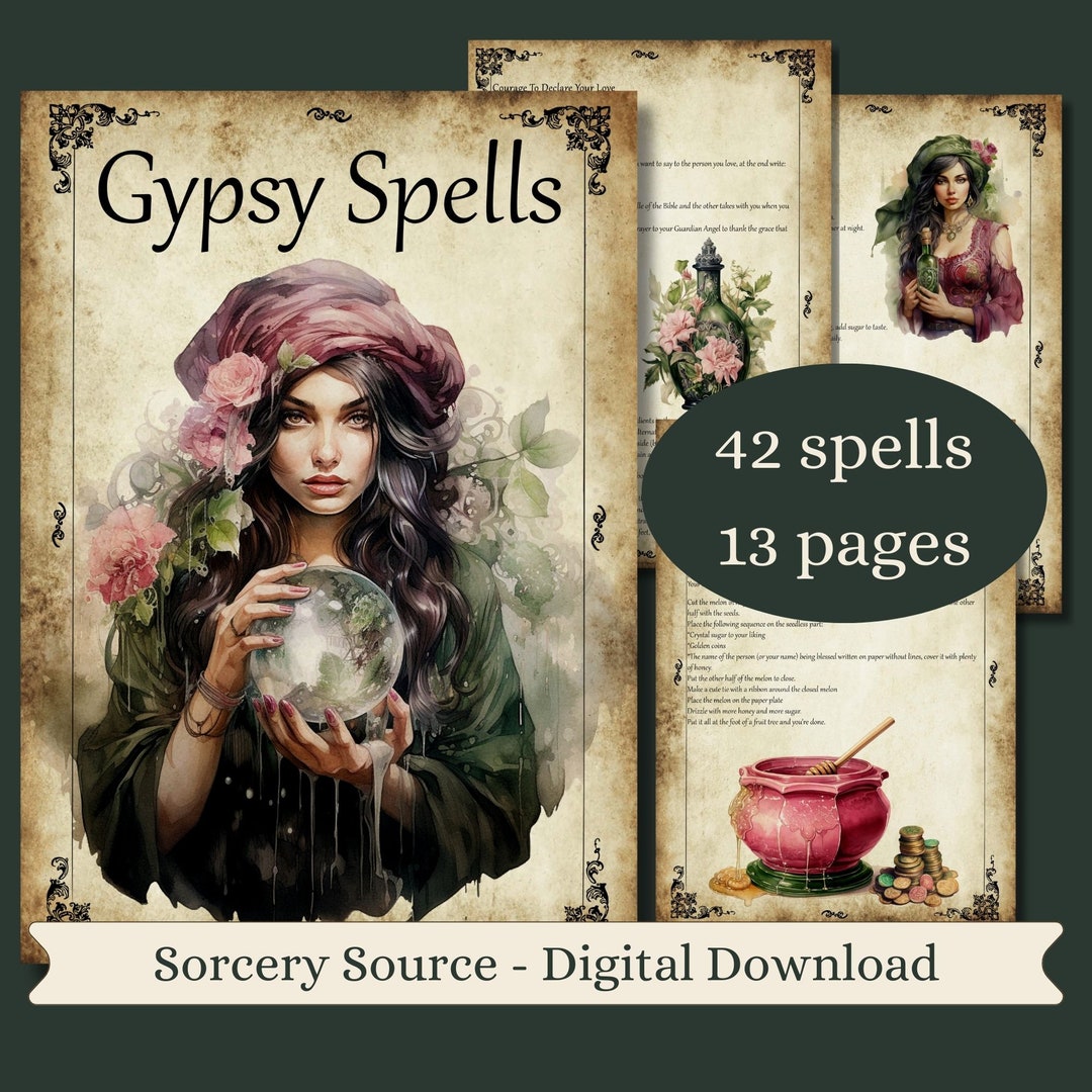 Gypsy Spells & Sympathies, Book of Shadows Grimoire Watercolor Pages ...