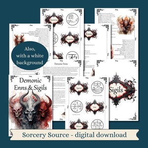 Demonic Enns & Sigils Book of Shadows Grimoire Pages, Demonolatry BOS ...
