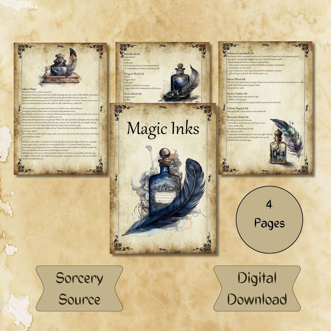 Magical Inks BOS Pages Grimoire Pages Baby Witch Book of - Etsy