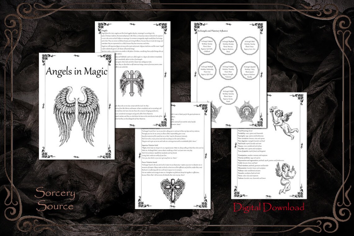 Angels in Magic BOS Pages Book of Shadows Spell Books - Etsy