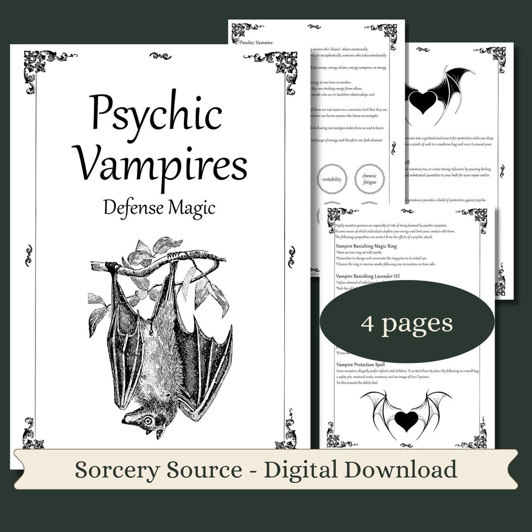 Psychic Vampires, Defense Magic, Digital Book, Baby Witch, BOS Pages ...