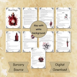Blood Magic 10 Spells Book of Shadows Grimoire Pages Baby - Etsy