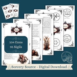 Demonic Enns & Sigils Book of Shadows Grimoire Pages, Demonolatry BOS ...