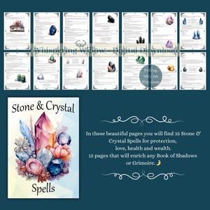 Stone & Crystal Spells: Book of Shadows Grimoire Pages (PDF Digital ...