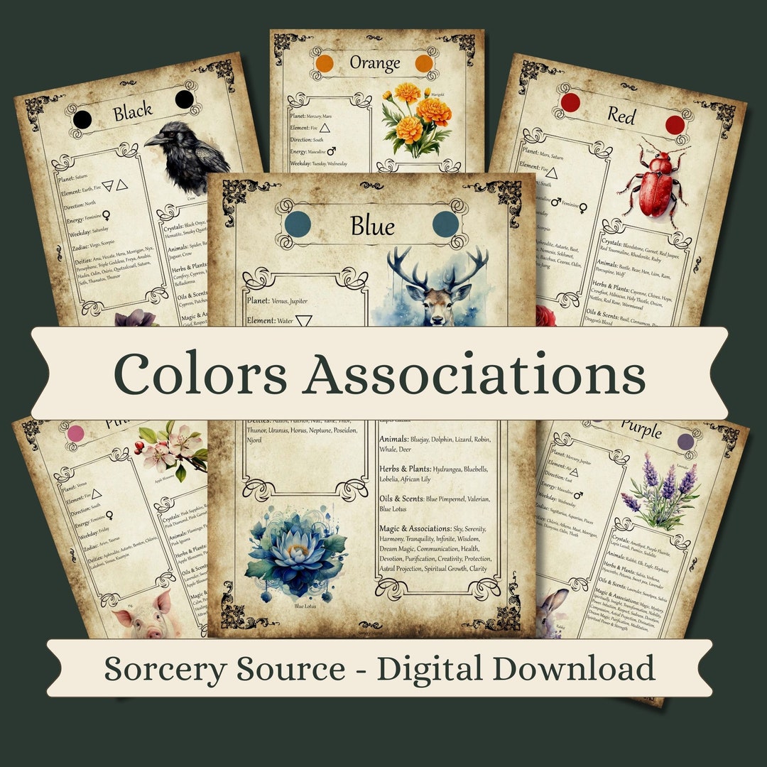 Colors Correspondences, Colors in Magic, Book of Shadows Grimoire Pages ...