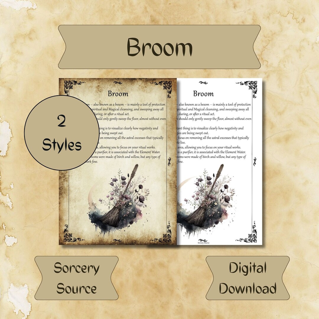 Broom Wicca Witch Tools Grimoire Pages BOS Pages Baby Witch - Etsy