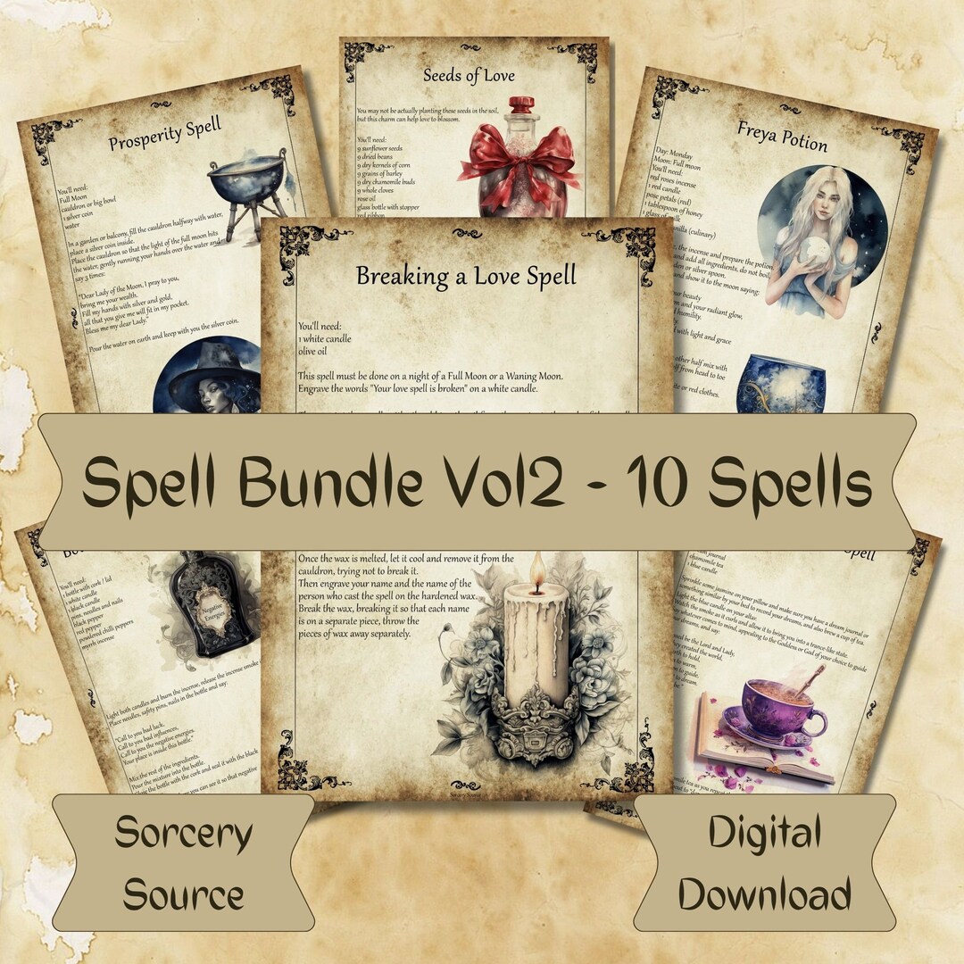 Spell Bundle Vol.2 BOS Pages Grimoire Pages Baby Witch - Etsy