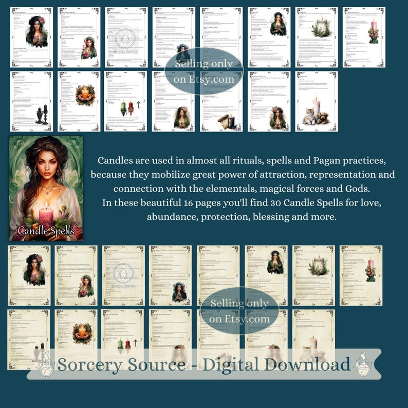 Candle Spells: Book of Shadows Grimoire Pages (PDF Digital Download) - Etsy