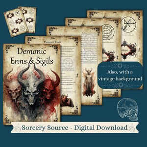 Demonic Enns & Sigils Book of Shadows Grimoire Pages, Demonolatry BOS ...