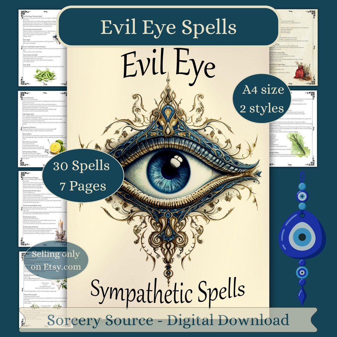 Evil Eye Sympathetic Spells: Book of Shadows Grimoire (PDF Digital ...