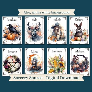 Sabbat Divider Pages Watercolor Designs, BOS Pages, Baby Witch ...