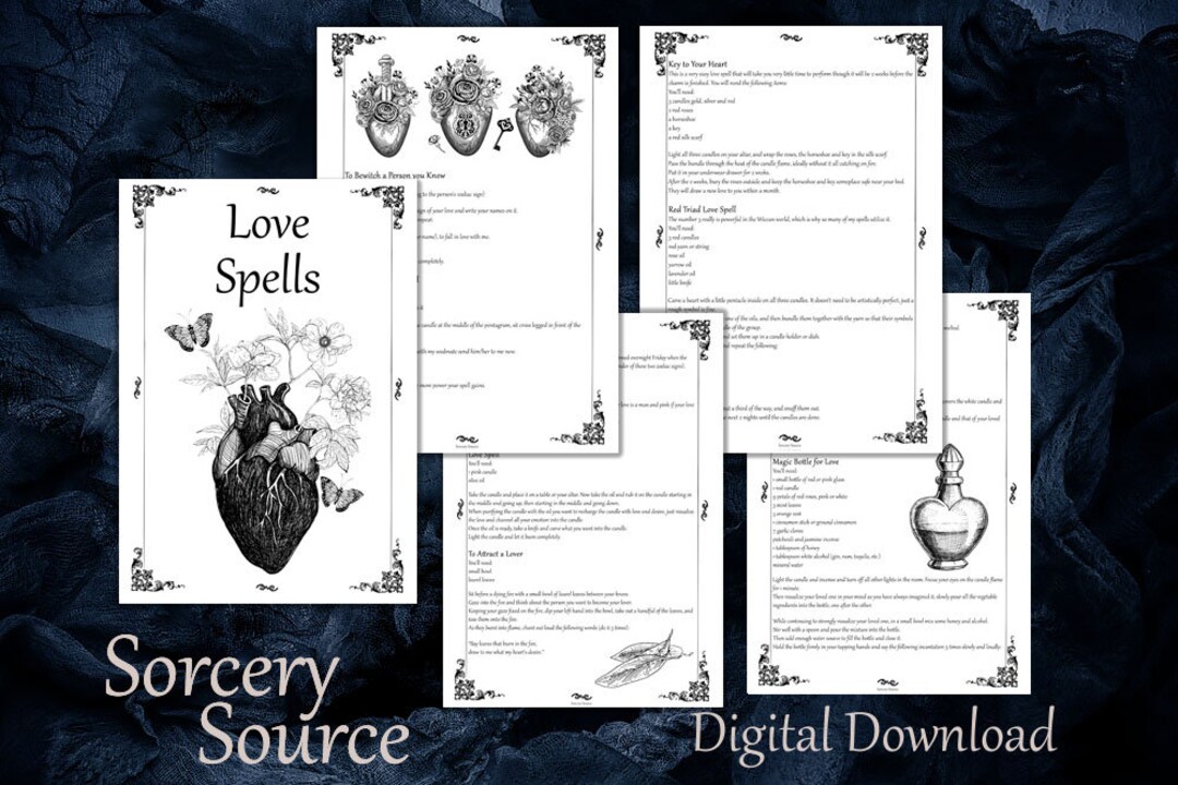 Love Spells Book Digital Book BOS Pages Witchcraft - Etsy
