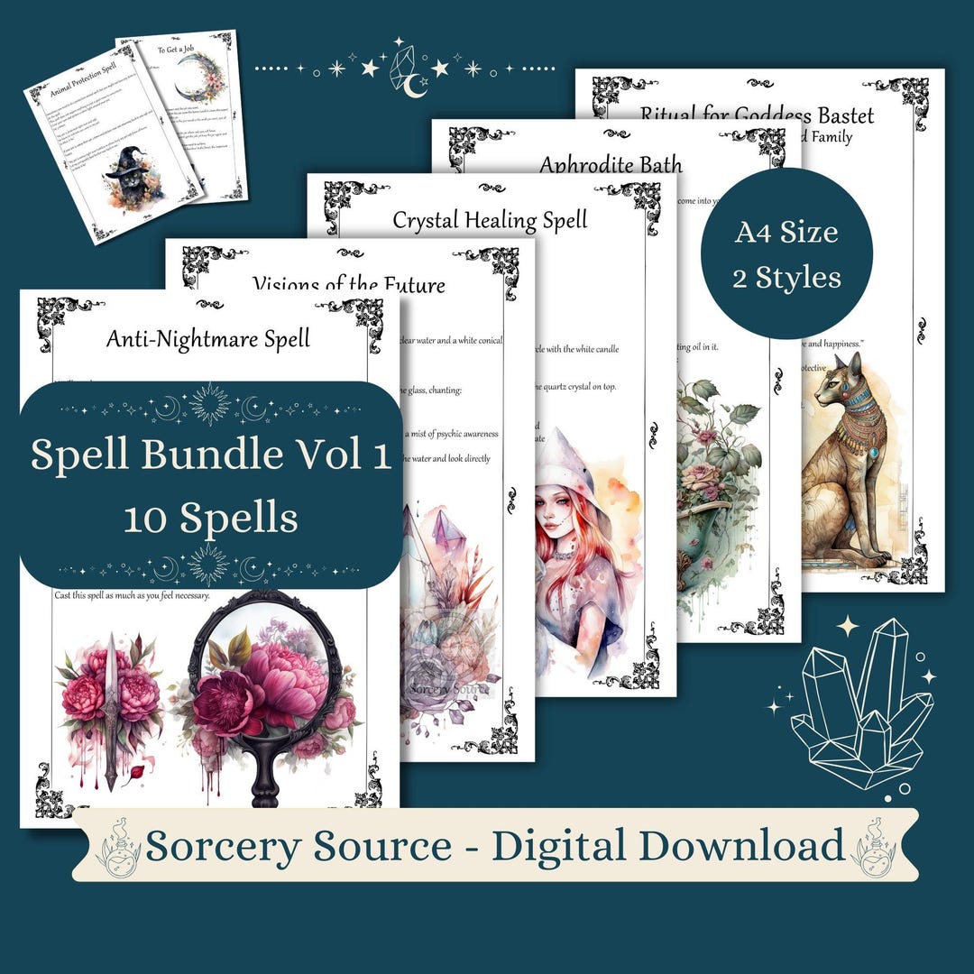 Spell Bundle Vol.1, BOS Pages, Grimoire Pages, Baby Witch, Witchcraft ...