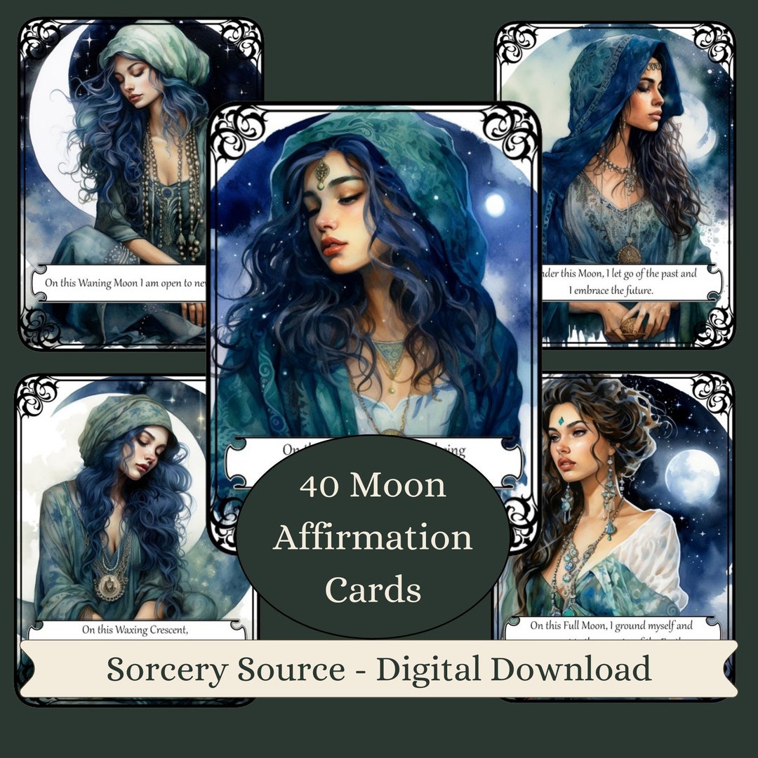 40 Moon Affirmation Cards, Positive Moon Affirmations for Witches ...