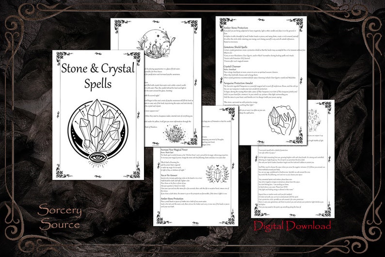Stone Crystal Spells Spell Books Book of Shadows - Etsy