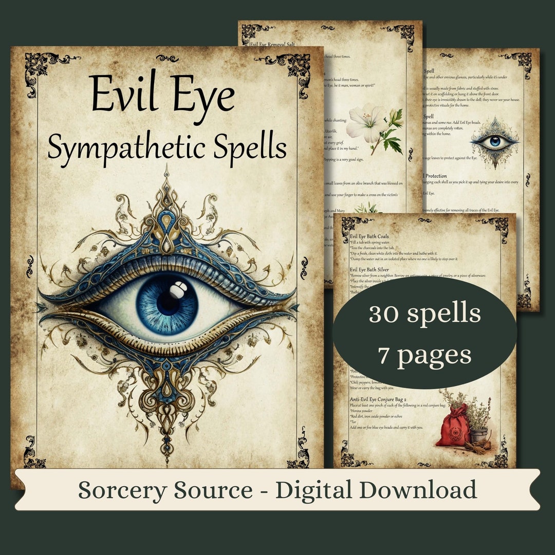 Evil Eye Sympathetic Spells, Book of Shadows Grimoire Printable, BOS ...