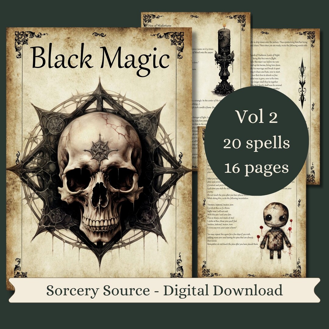 Black Magic Spells & Curses Vol.2, BOS Pages, Book of Shadows Grimoire ...