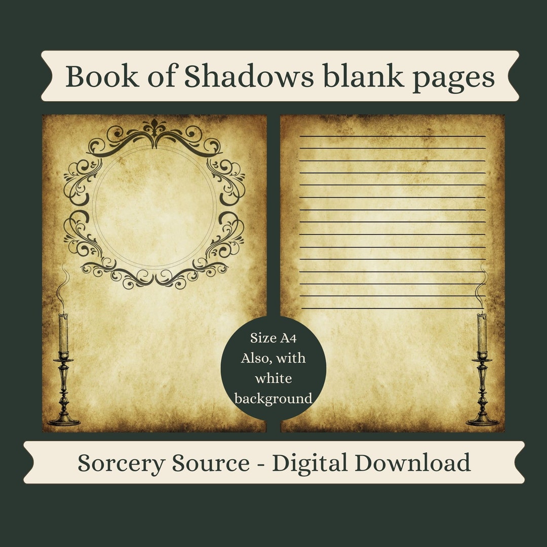 Blank Pages for Your Book of Shadows or Grimoire, Witch Scrapbooking ...