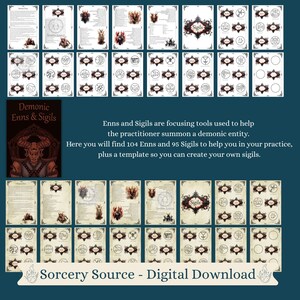 Demonic Enns & Sigils Book of Shadows Grimoire Pages, Demonolatry BOS ...
