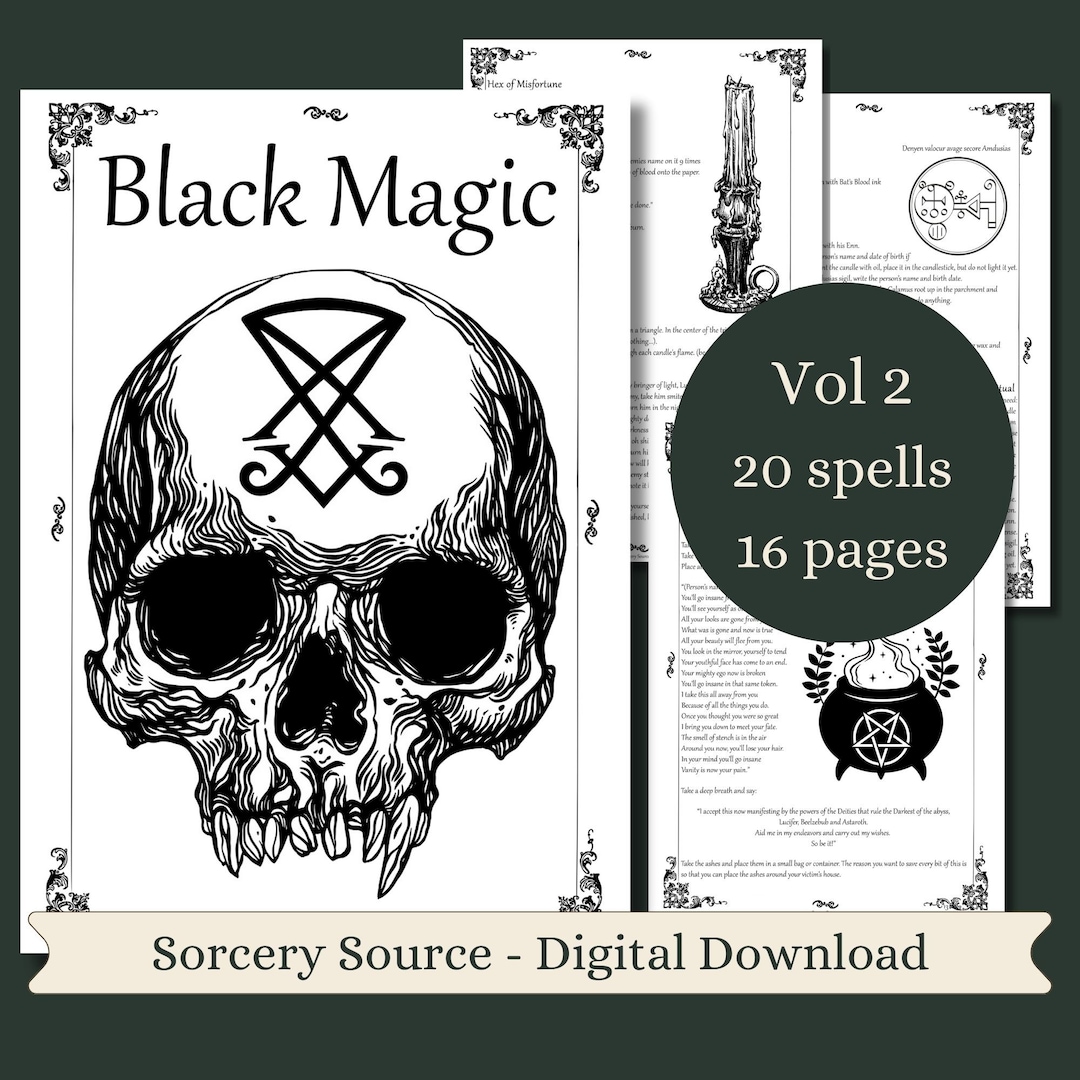 Black Magic Spells & Curses Vol.2, BOS Pages, Book of Shadows Grimoire ...