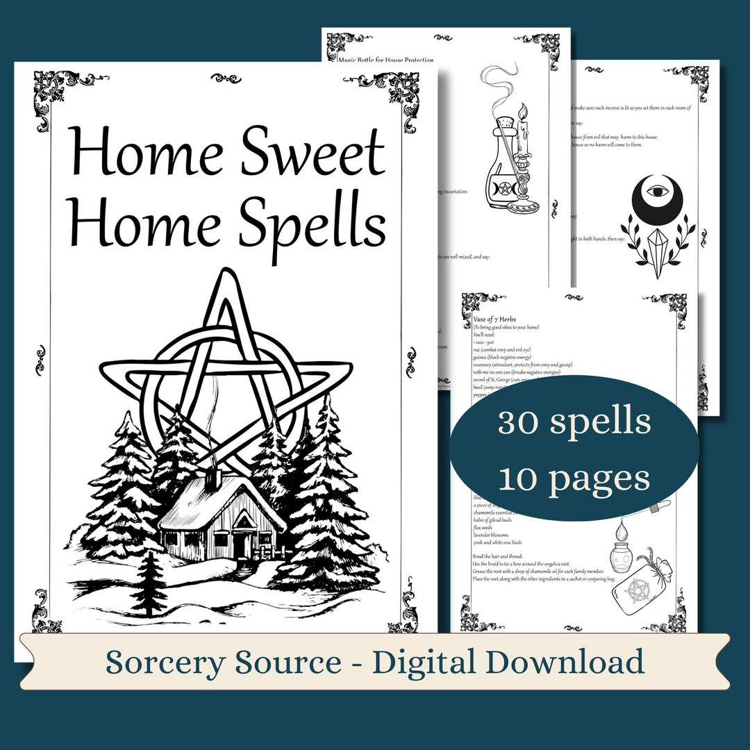 Home Spells, BOS Pages, Digital Book, Grimoire Pages, Book of Shadows ...