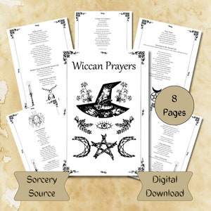 Wiccan Prayers, Wicca for Beginners, Baby Witch, Digital Book, Wicca, Grimoire Pages, Book of ...