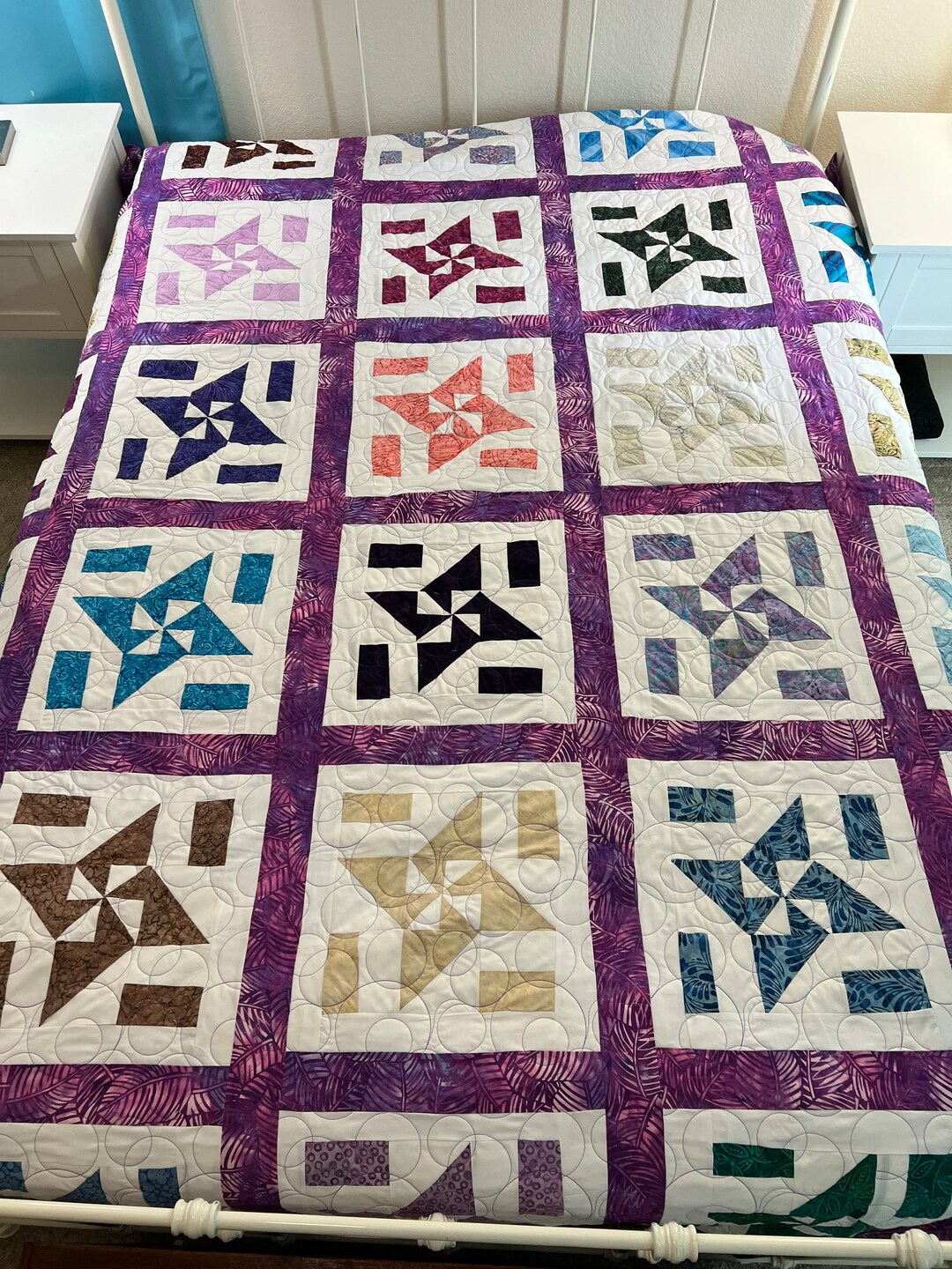 Queen-size Pinwheel/ Ninja Star Quilt - Etsy