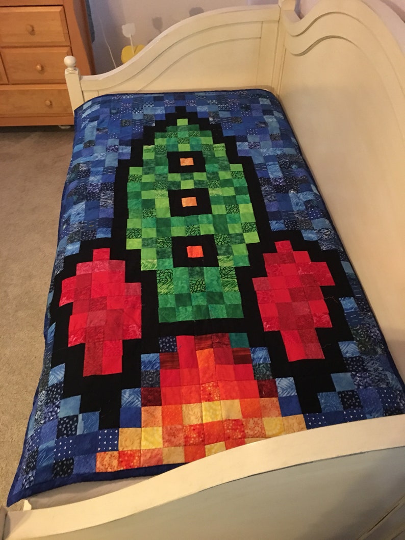 Space Rocket Ship Kids Quilt (science STEM Nerd Aerospace Astronaut ...