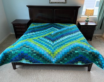 Fairies and the Sea Queen Size Bargello Quilt Beach Summer Quilt - Etsy