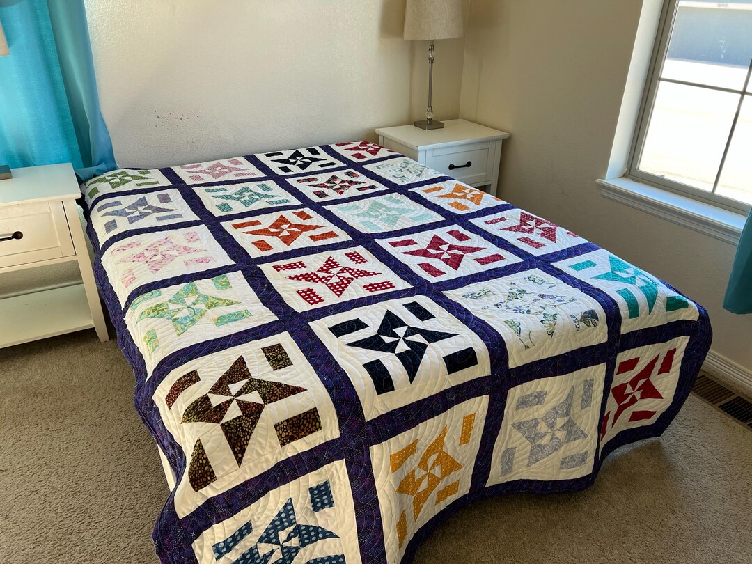 Ninja Stars (pinwheels) Full Size Quilt - Etsy