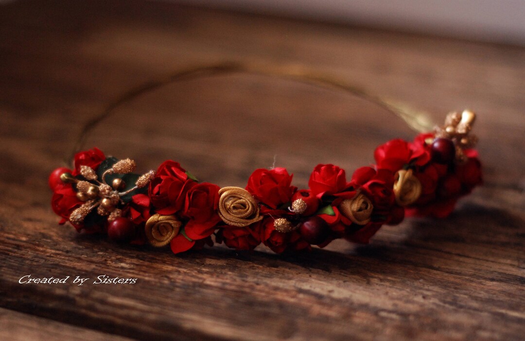 Christmas Gold Berry Crown, Newborn Props, Christmas Berry Headpiece ...