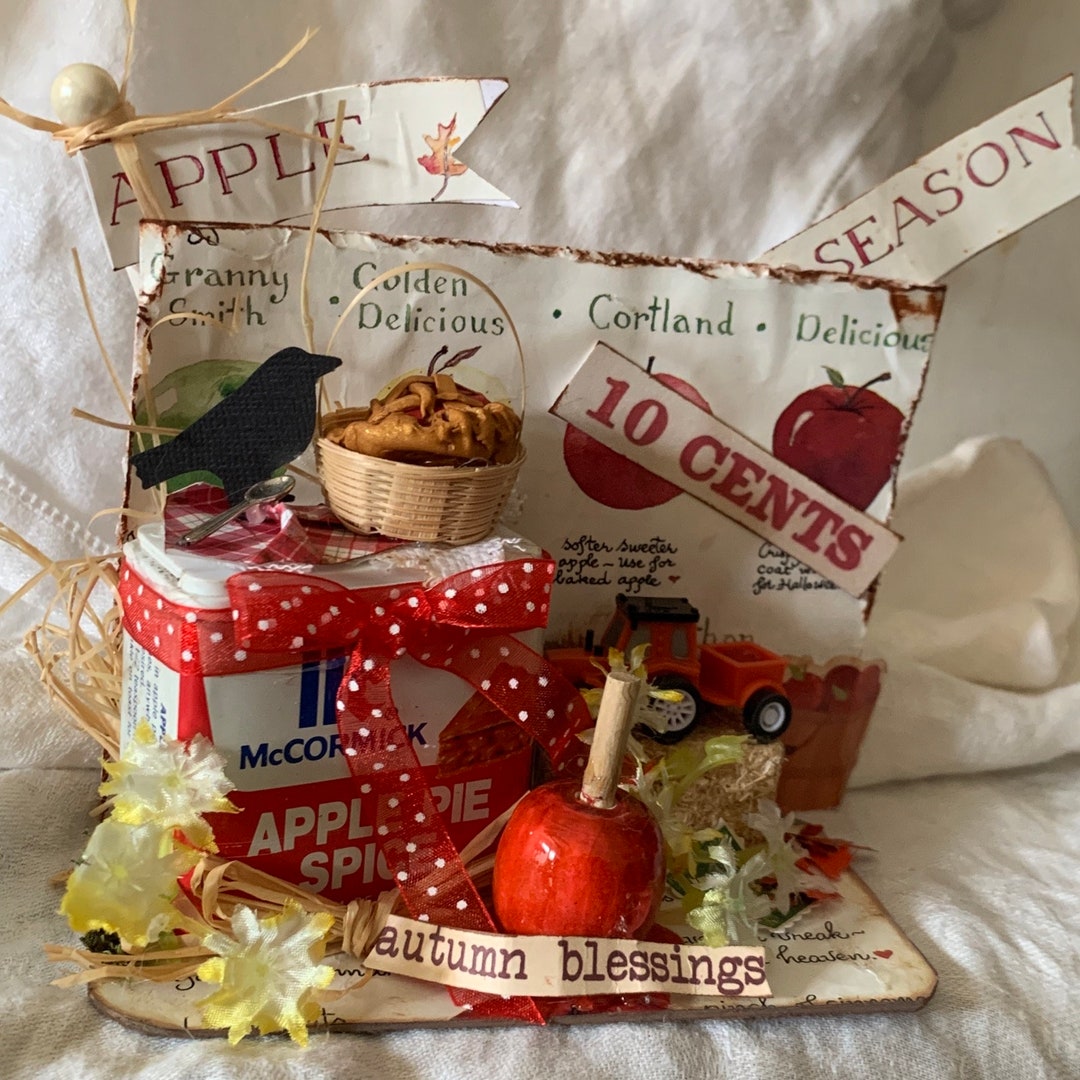 Primitive Fall Apple Decoration Spiced Tiny Tin - Etsy
