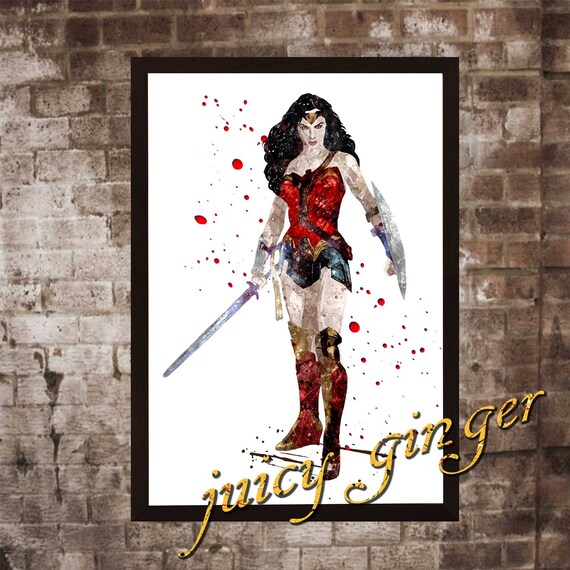 Wonder Woman art print Wonder Woman watercolor poster Art | Etsy