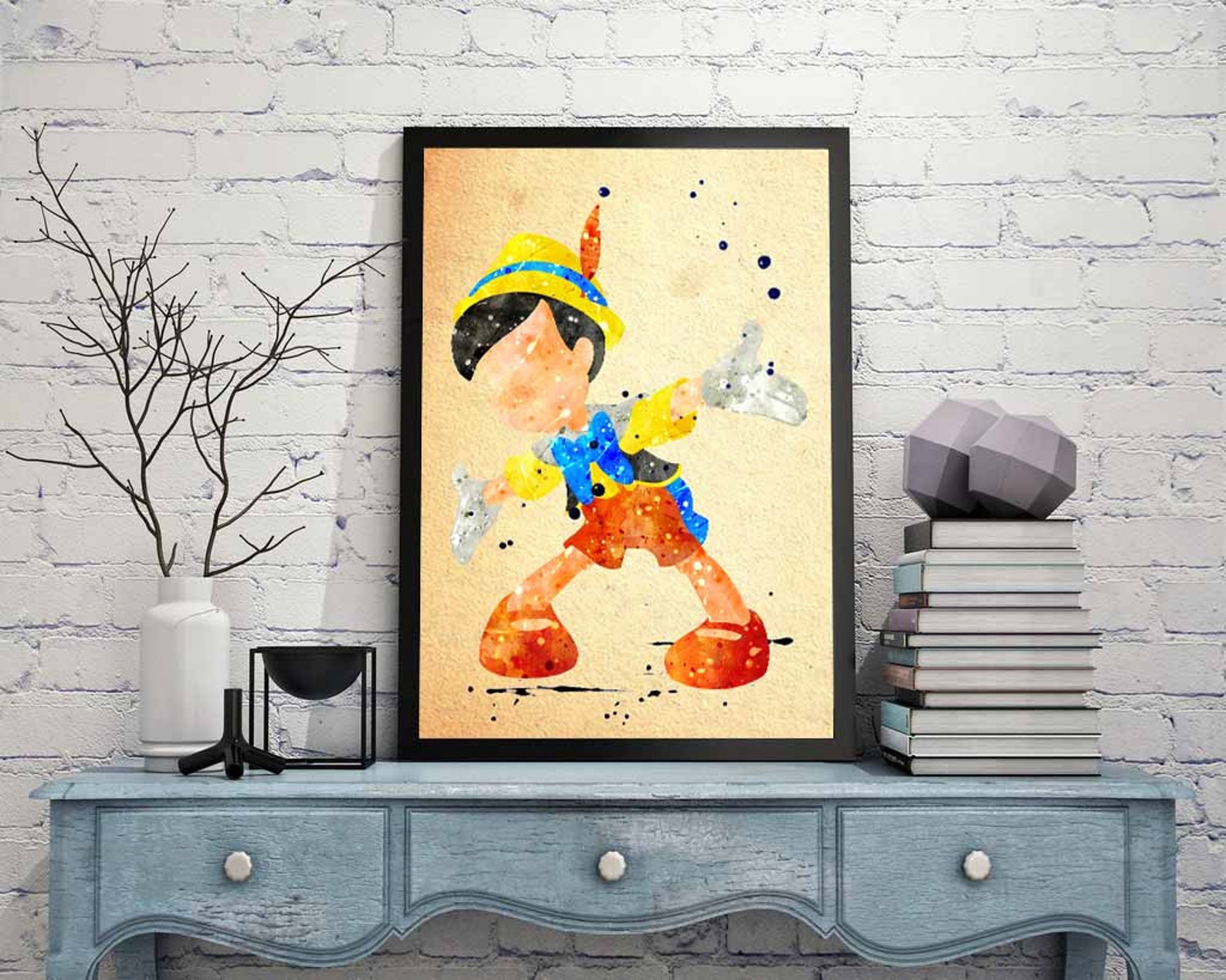 Pinocchio art print Pinocchio disney watercolor poster Art | Etsy