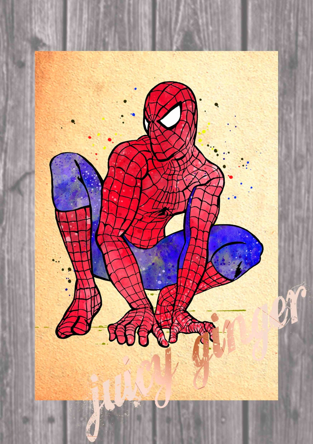 Spider-man Art Print Superhero Watercolor Poster Art Print | Etsy