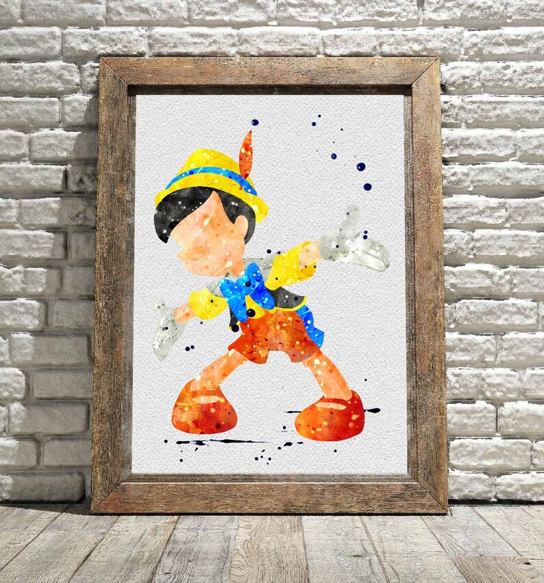 Pinocchio art print Pinocchio disney watercolor poster Art | Etsy