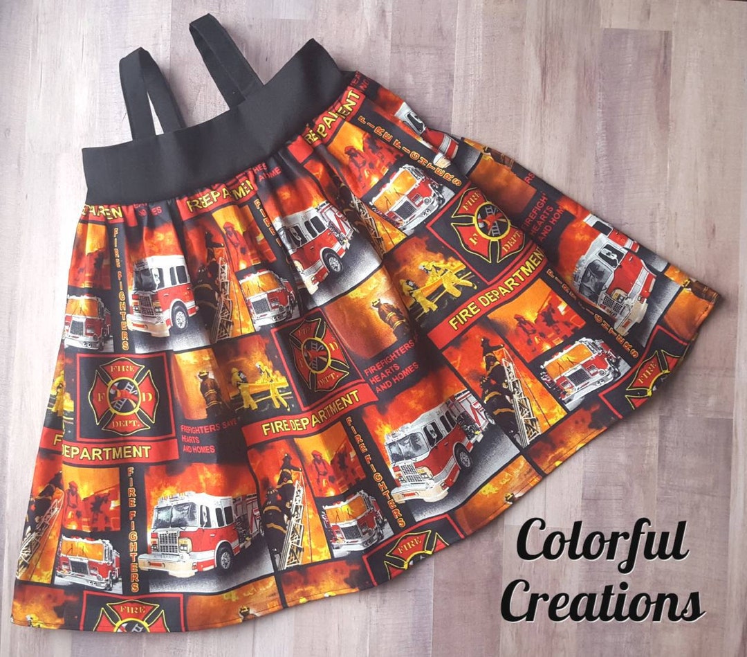 Fire Fighter Dress Fireman Dress Fire Department Everyday - Etsy