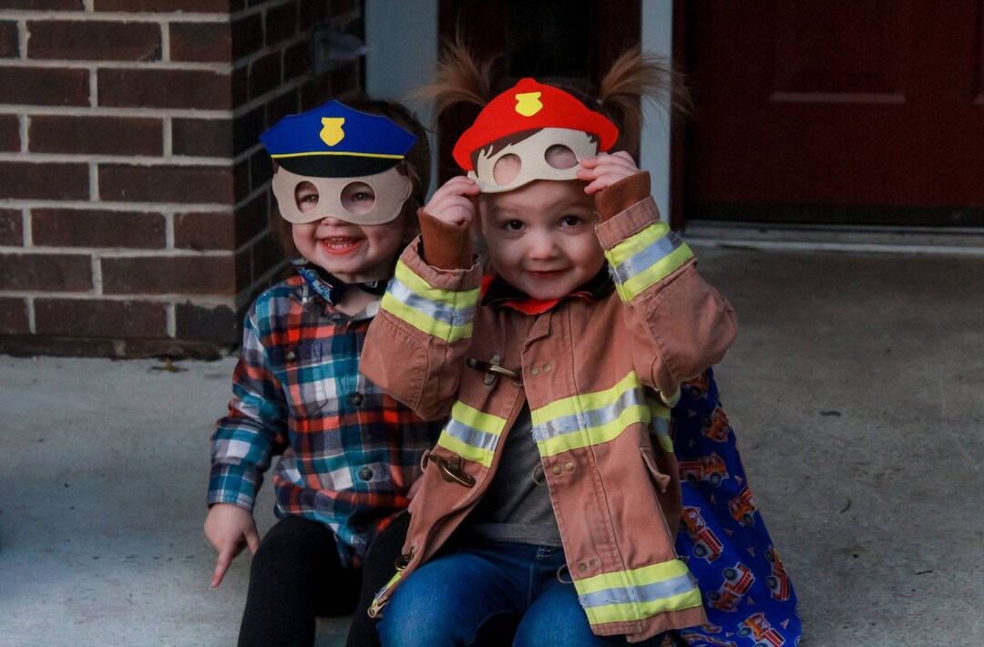 Firefighter Costume Police Costume Cape and Mask Set - Etsy