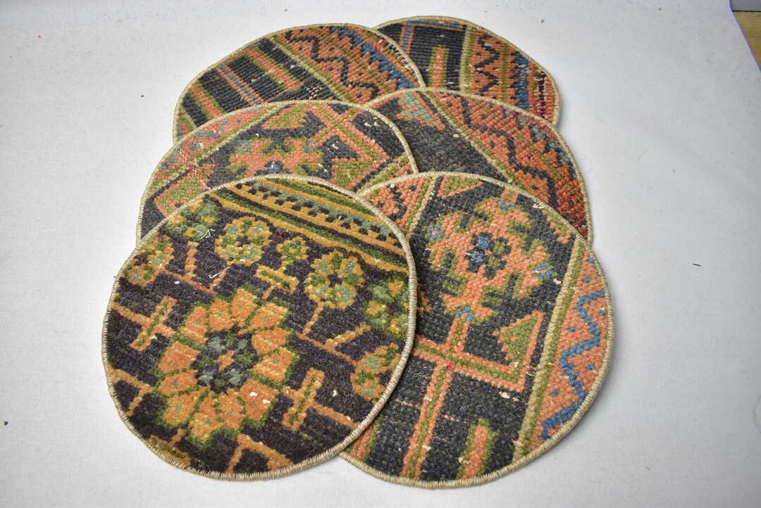 6 Pieces Table Linens / 12x12 Supla Set / Rustic Decor Plate Mat ...