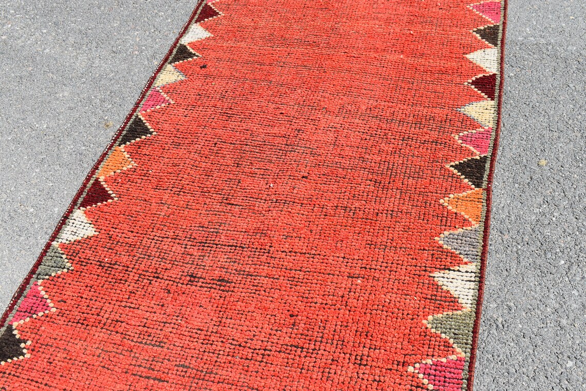 Vintage orange rug Oriental rug Hallway rug rug Runner rug | Etsy