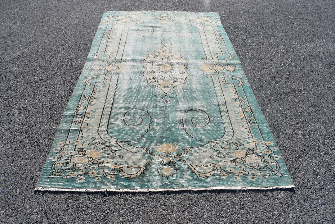 Oriental Turkish Rug Blue Area Rug Large Vintage Rug Rustic - Etsy