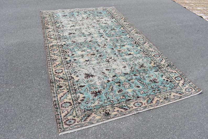 Vintage Blue Rug Floral Rug Livingroom Rug Area Rug - Etsy