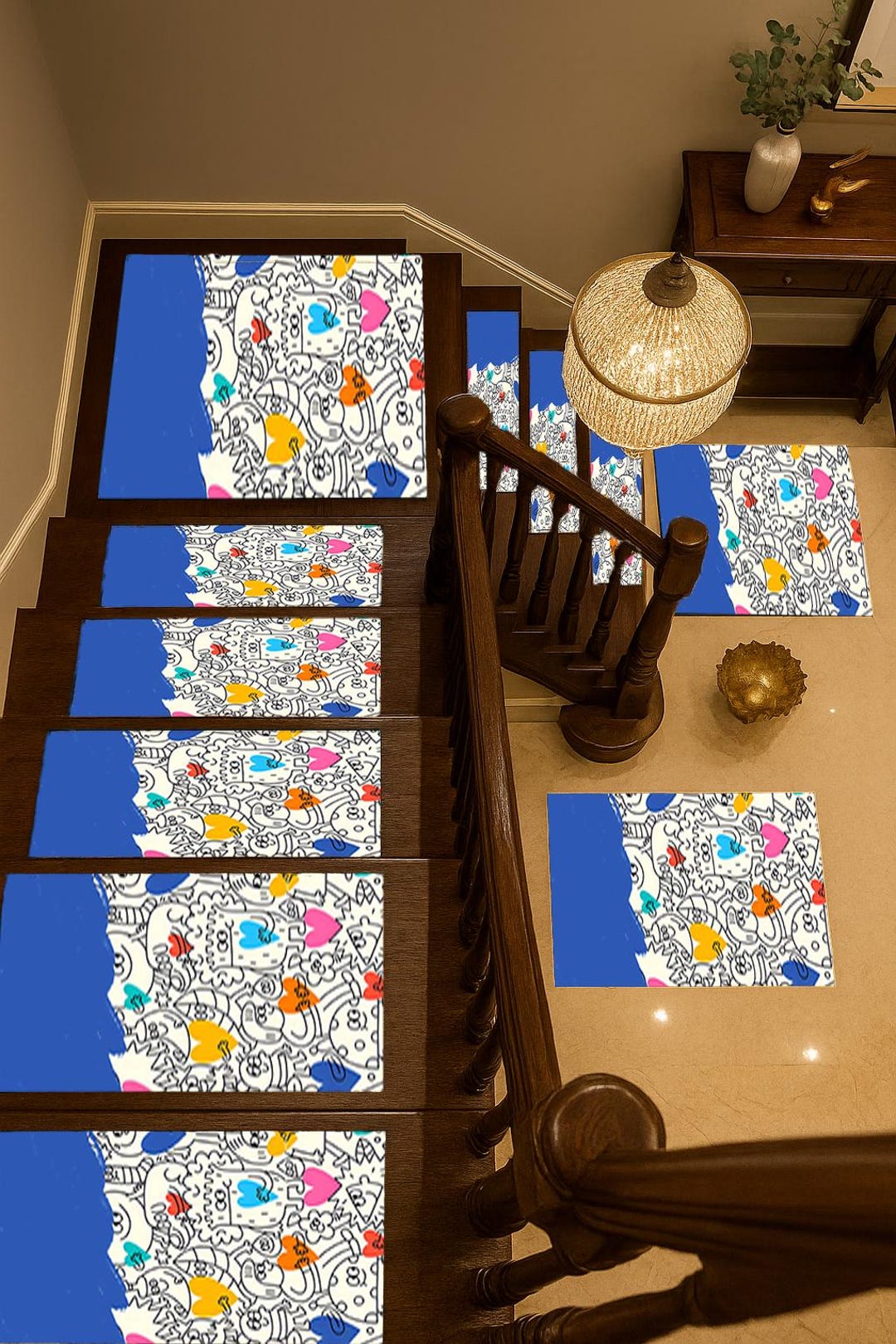 Stair Cover, Rug for Stairs, Stair Mats, Stair Carpet Protector, Modern ...