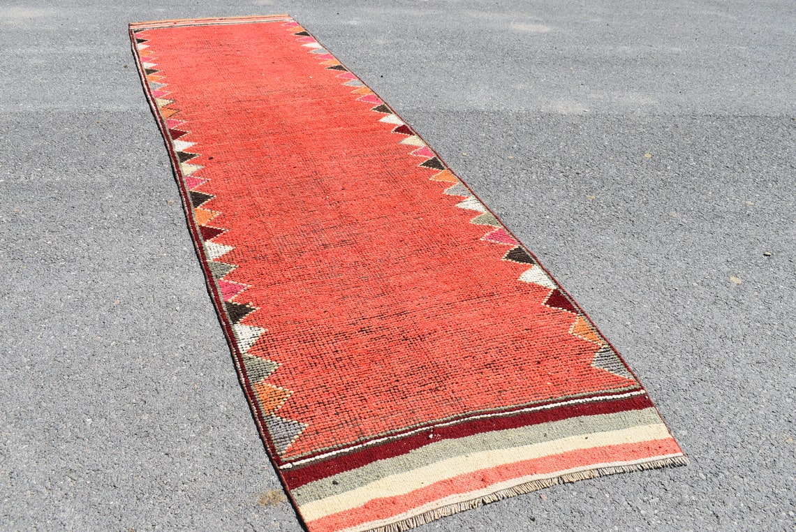 Vintage orange rug Oriental rug Hallway rug rug Runner rug | Etsy
