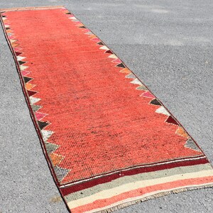 Vintage Orange Rug, Oriental Rug, Hallway Rug Rug, Runner Rug, Tribal ...