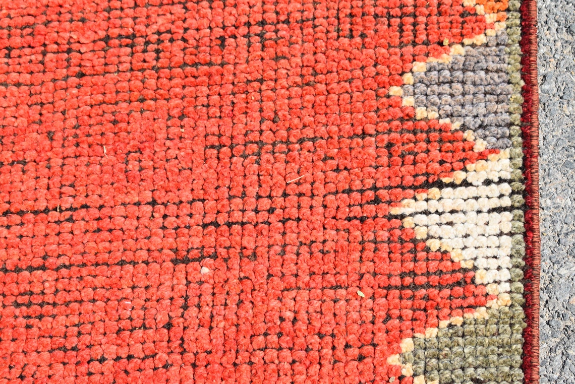Vintage orange rug Oriental rug Hallway rug rug Runner rug | Etsy