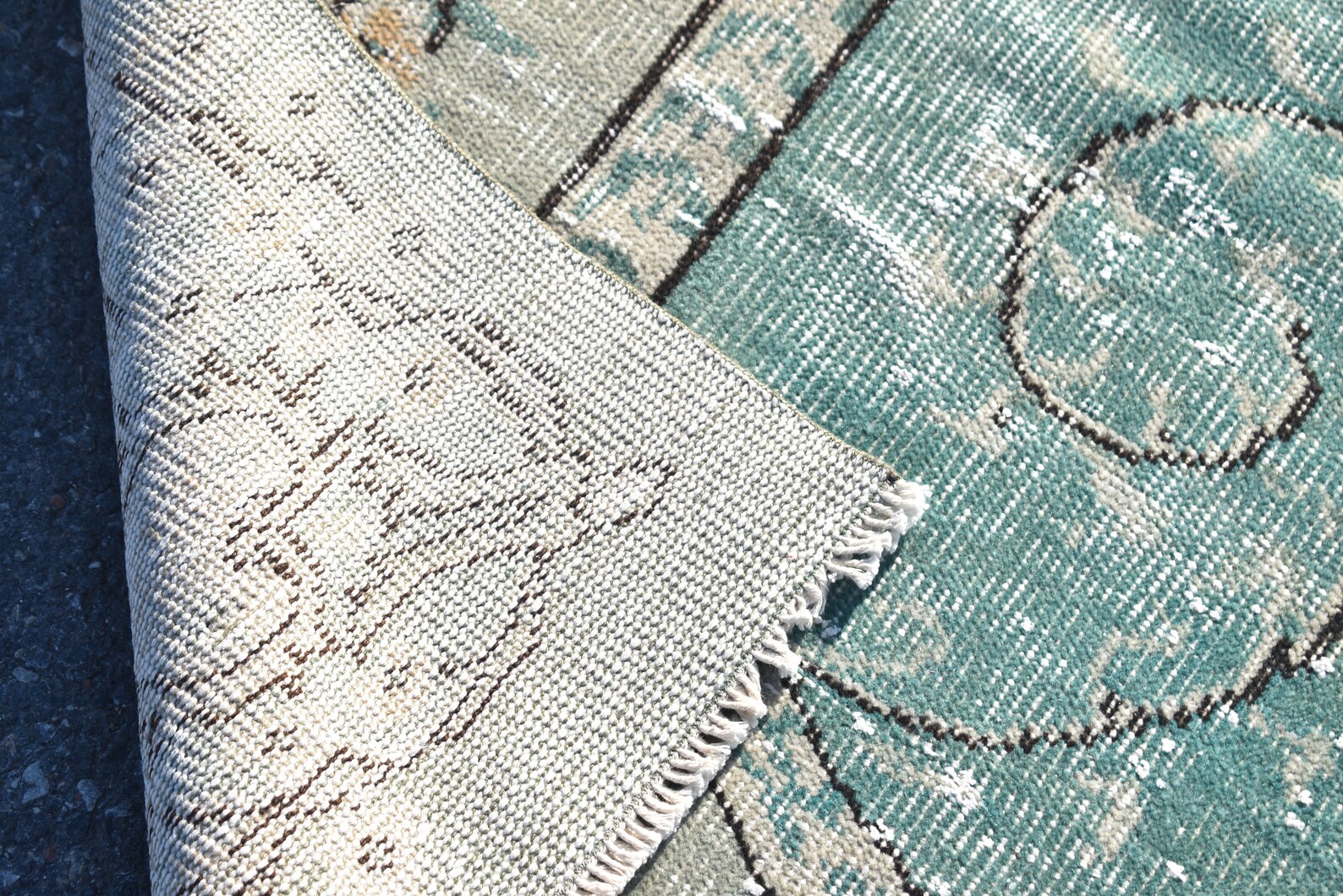 Oriental Turkish rug Blue Area Rug Large Vintage rug Rustic | Etsy