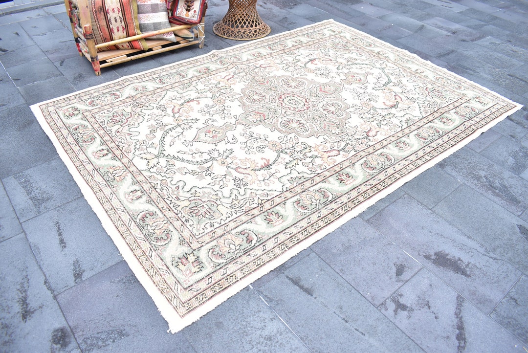 Vintage Large Rug, Aztec Rug, Antique Rug, Handmade Rug, Turkish Rug, 5 ...