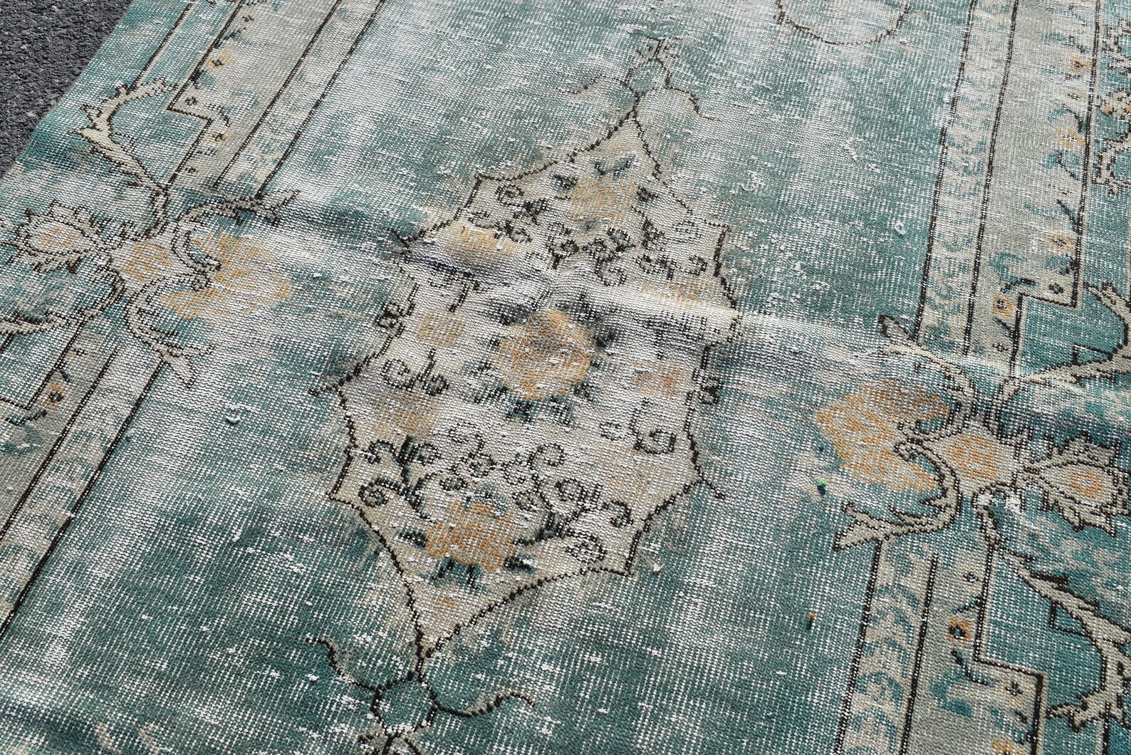 Oriental Turkish rug Blue Area Rug Large Vintage rug Rustic | Etsy